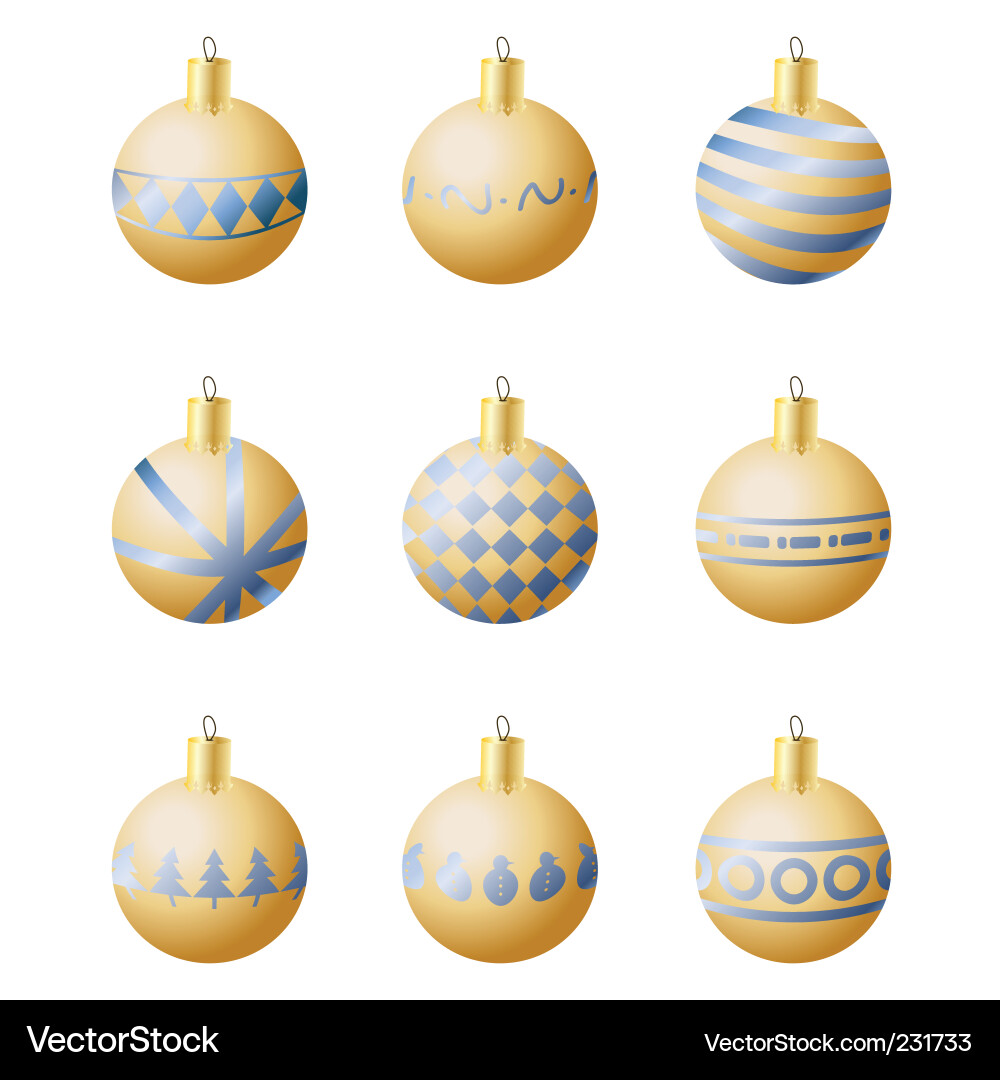 Shiny Christmas Ornaments Royalty Free Vector Image