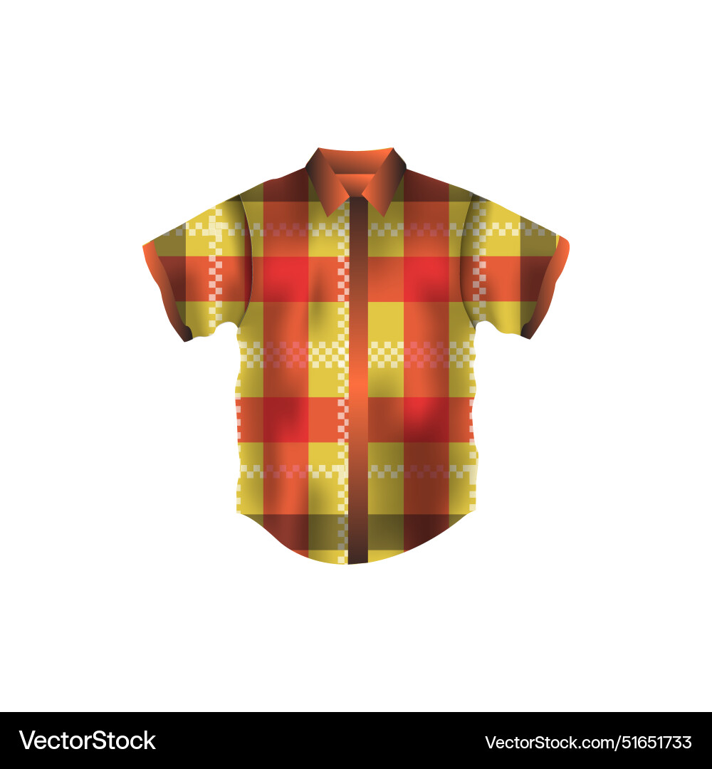 Short sleeve flannel shirt design object Vector Image