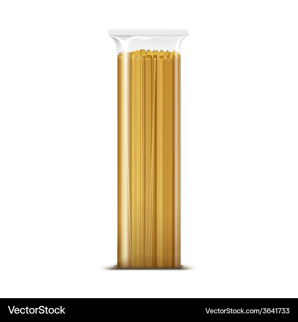 Spaghetti pasta packaging template isolated Vector Image