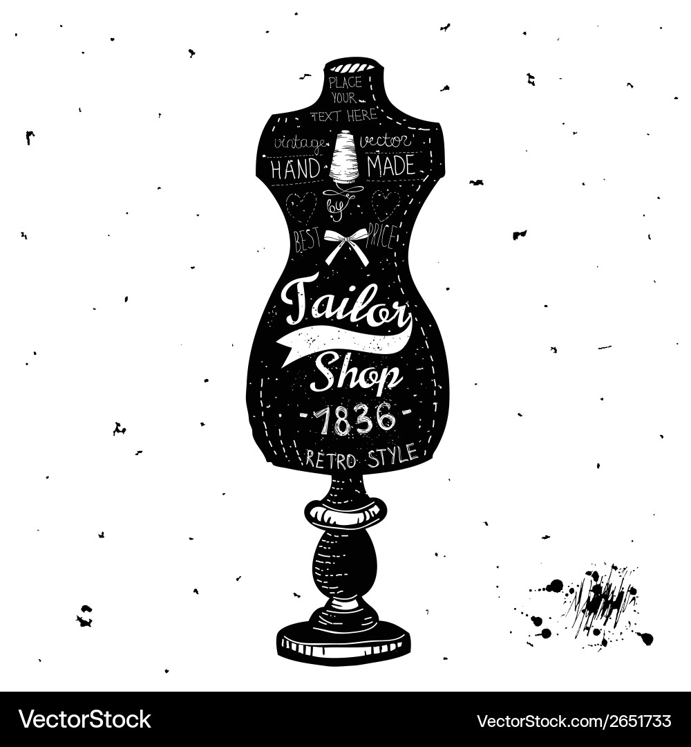 Vintage Sewing Kit Label Royalty Free Vector Image