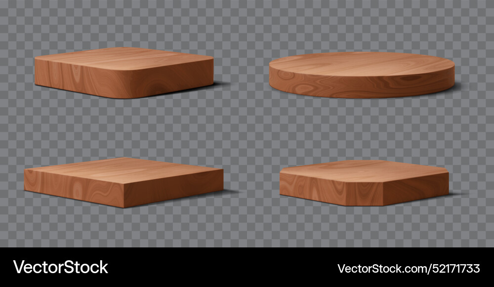 Wooden podium platform display stage wood scenes Vector Image