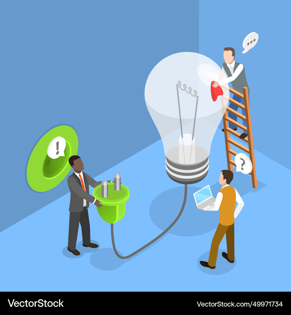 3d isometric flat of business Royalty Free Vector Image