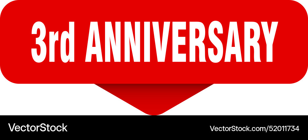 3rd anniversary sticker sign Royalty Free Vector Image