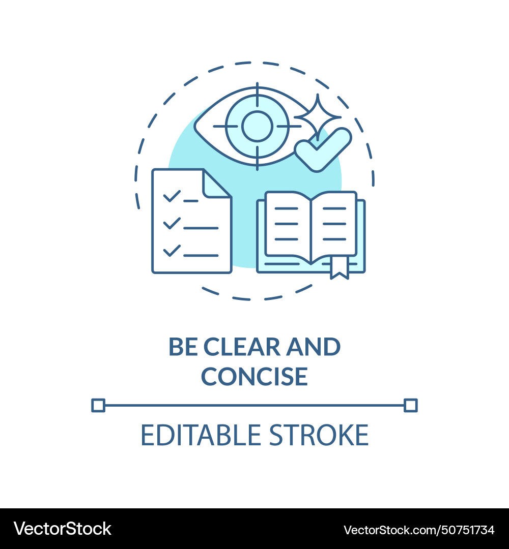 Be clear and concise soft blue concept icon Vector Image