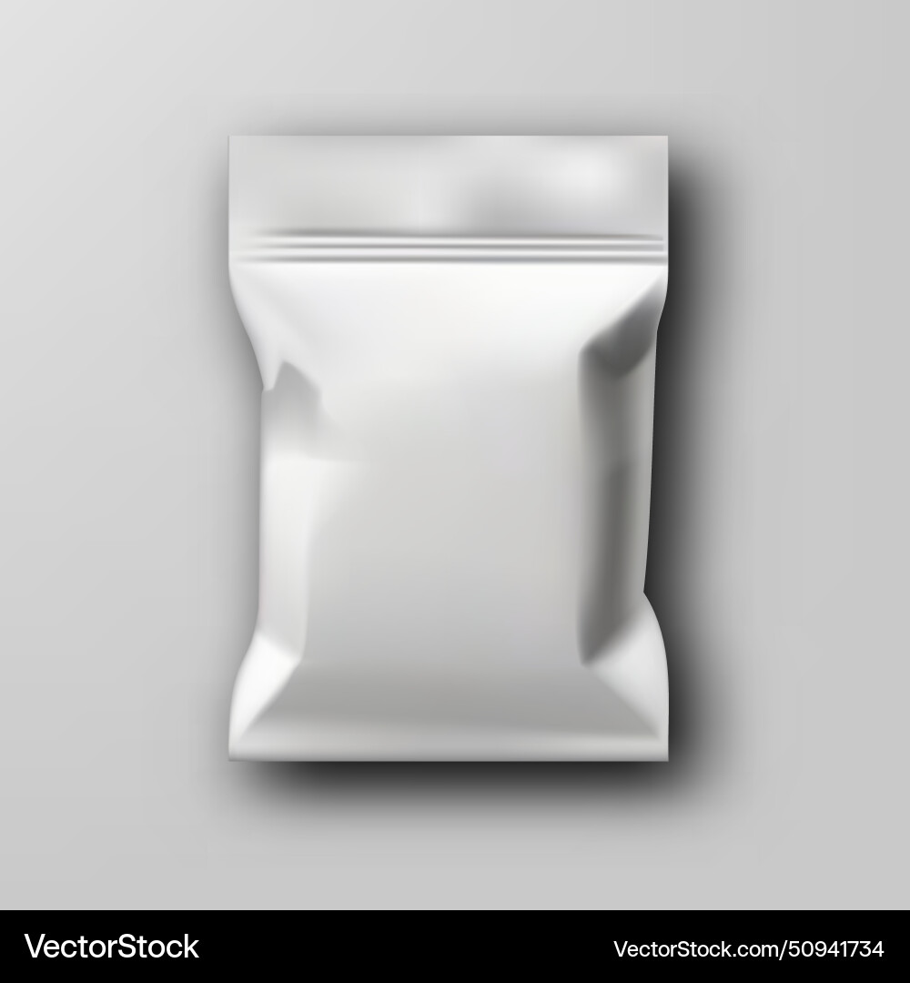 Blank snack pouch bag packaging isolated on white Vector Image