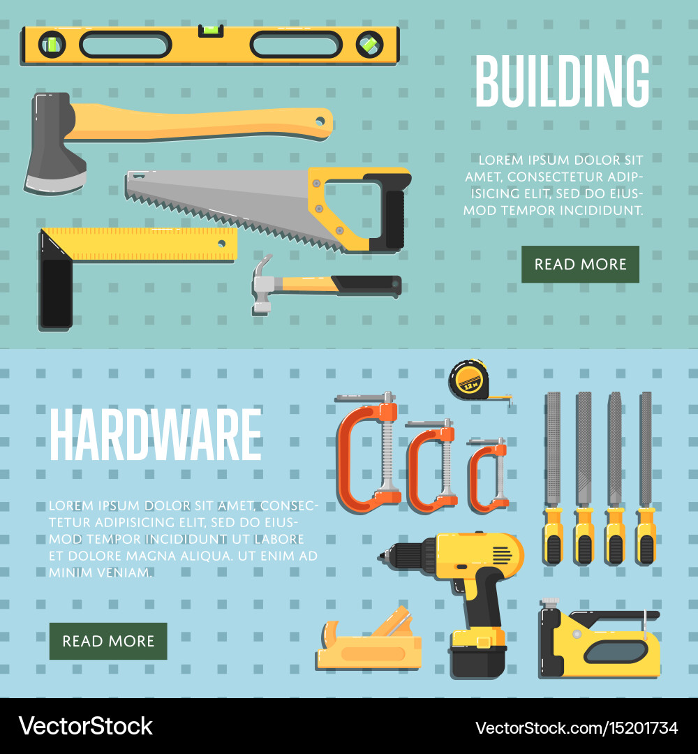 Building tools website templates for store Vector Image