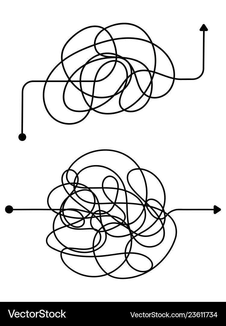 Confused process chaos line symbol tangled Vector Image