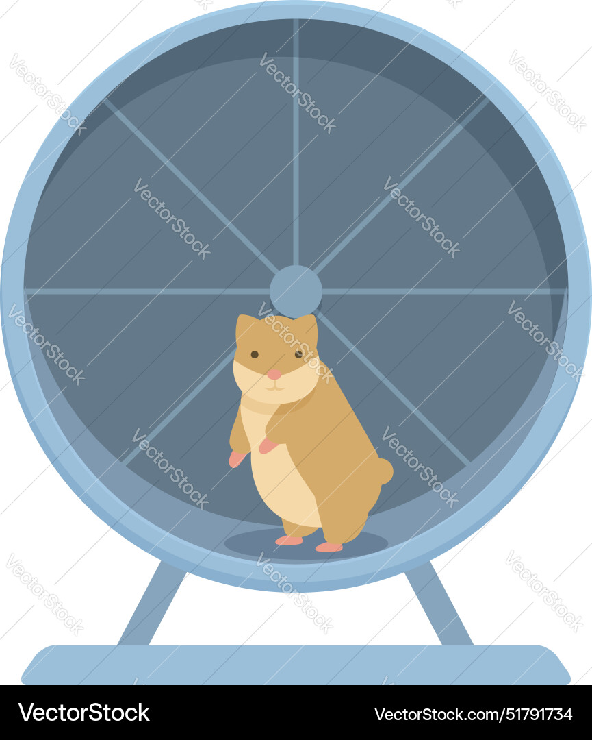 Cute hamster standing in its wheel Royalty Free Vector Image