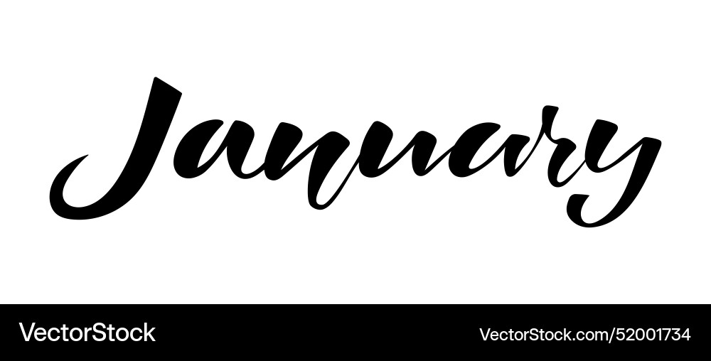 Hand drawn lettering january Royalty Free Vector Image