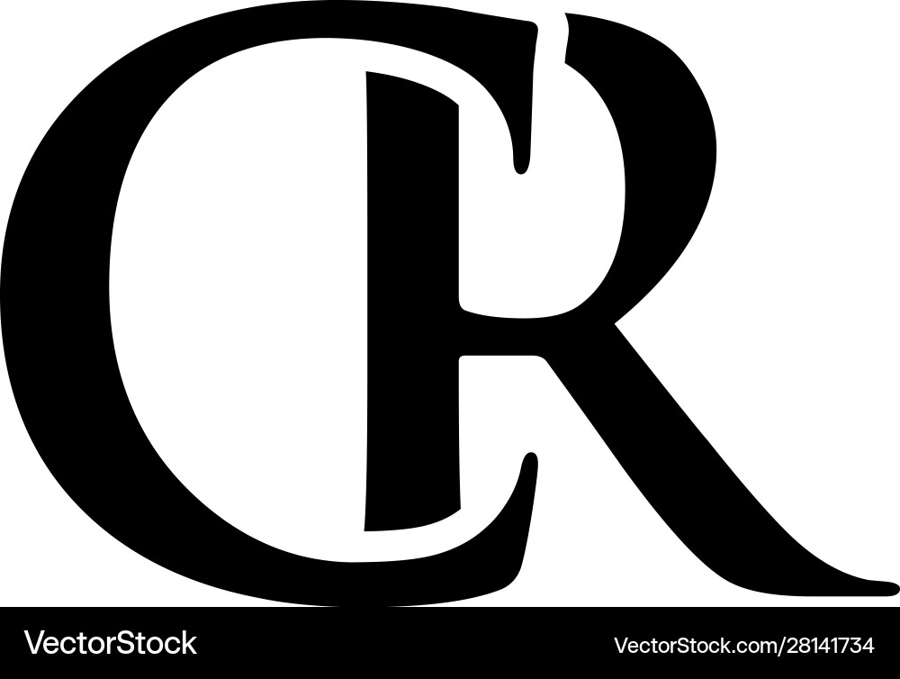 Initial cr alphabet logo design template Vector Image