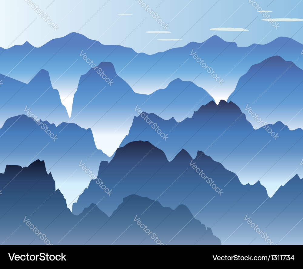 Mist in the mountains Royalty Free Vector Image