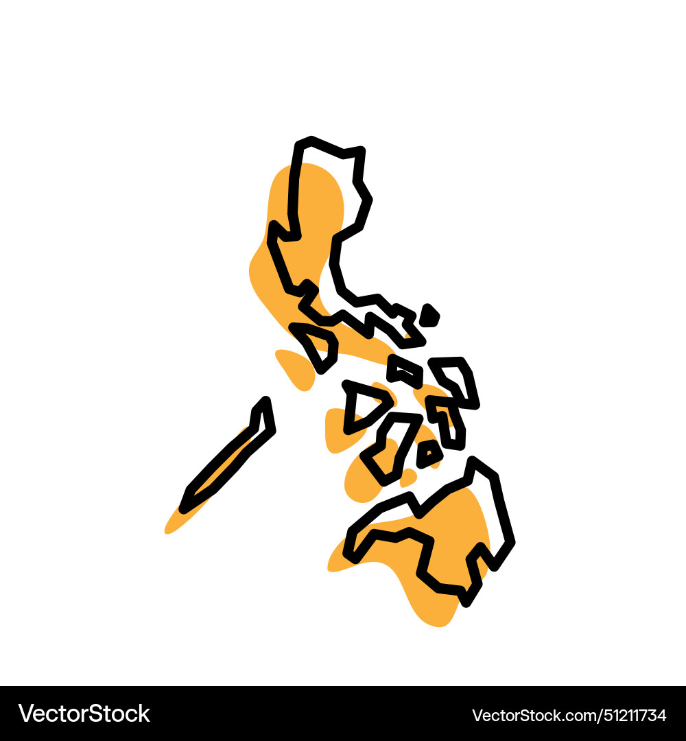 Philippines simplified map Royalty Free Vector Image