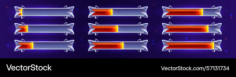 Progress bar game interface level loading speed Vector Image