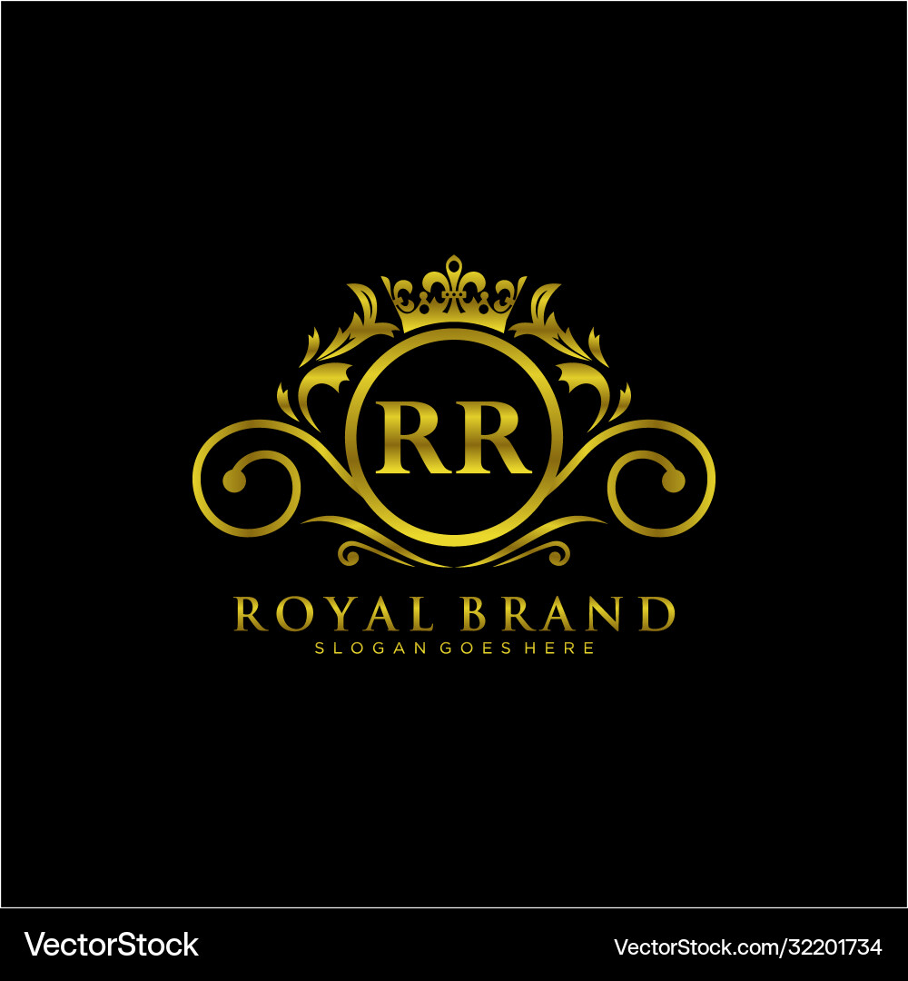 Rr letter initial luxurious brand logo template Vector Image
