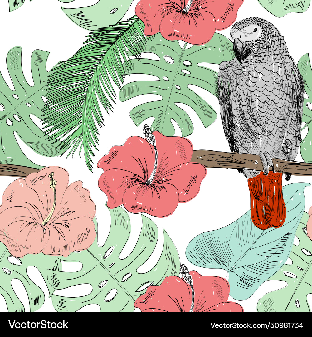 Tropical seamless pattern Royalty Free Vector Image