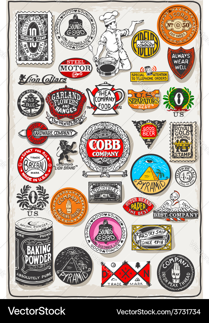 Vintage California Labels & Stamps Royalty Free Vector