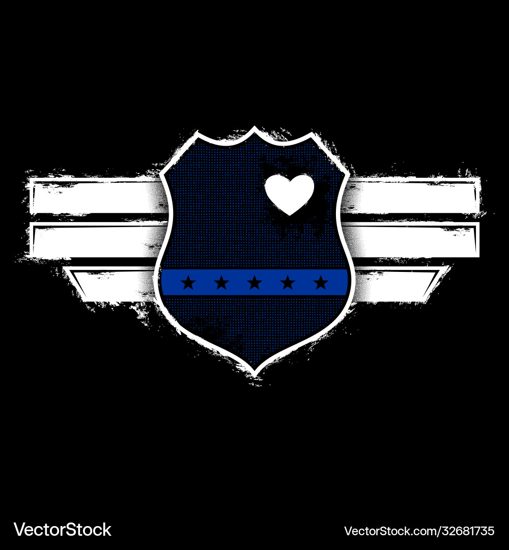 Captain blue officer - thin line police Royalty Free Vector