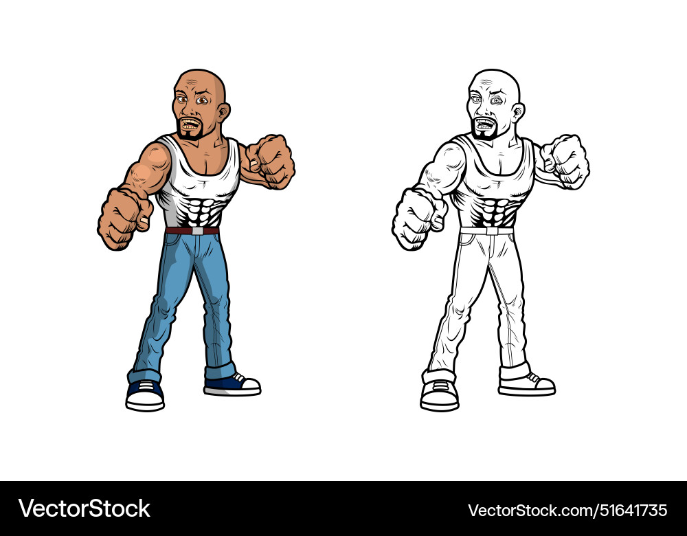Fighter character design Royalty Free Vector Image