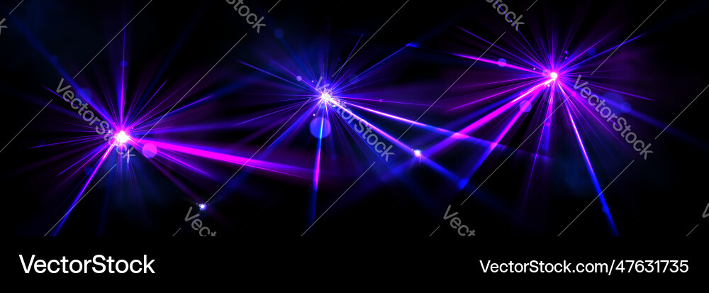 Light flare effects of star flash burst or laser Vector Image