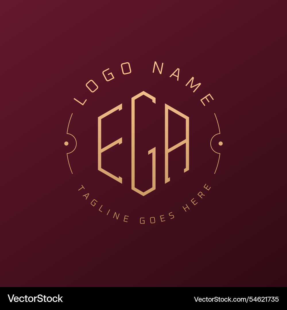 Luxury ega logo design elegant letter Royalty Free Vector