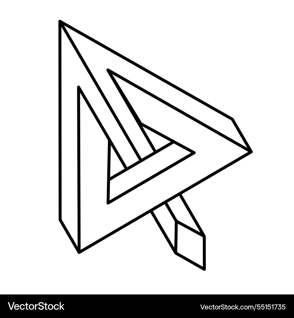 Optical illusion geometric figure arrow Royalty Free Vector