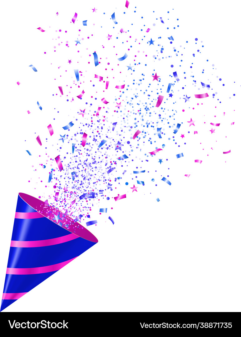 Realistic party popper Royalty Free Vector Image