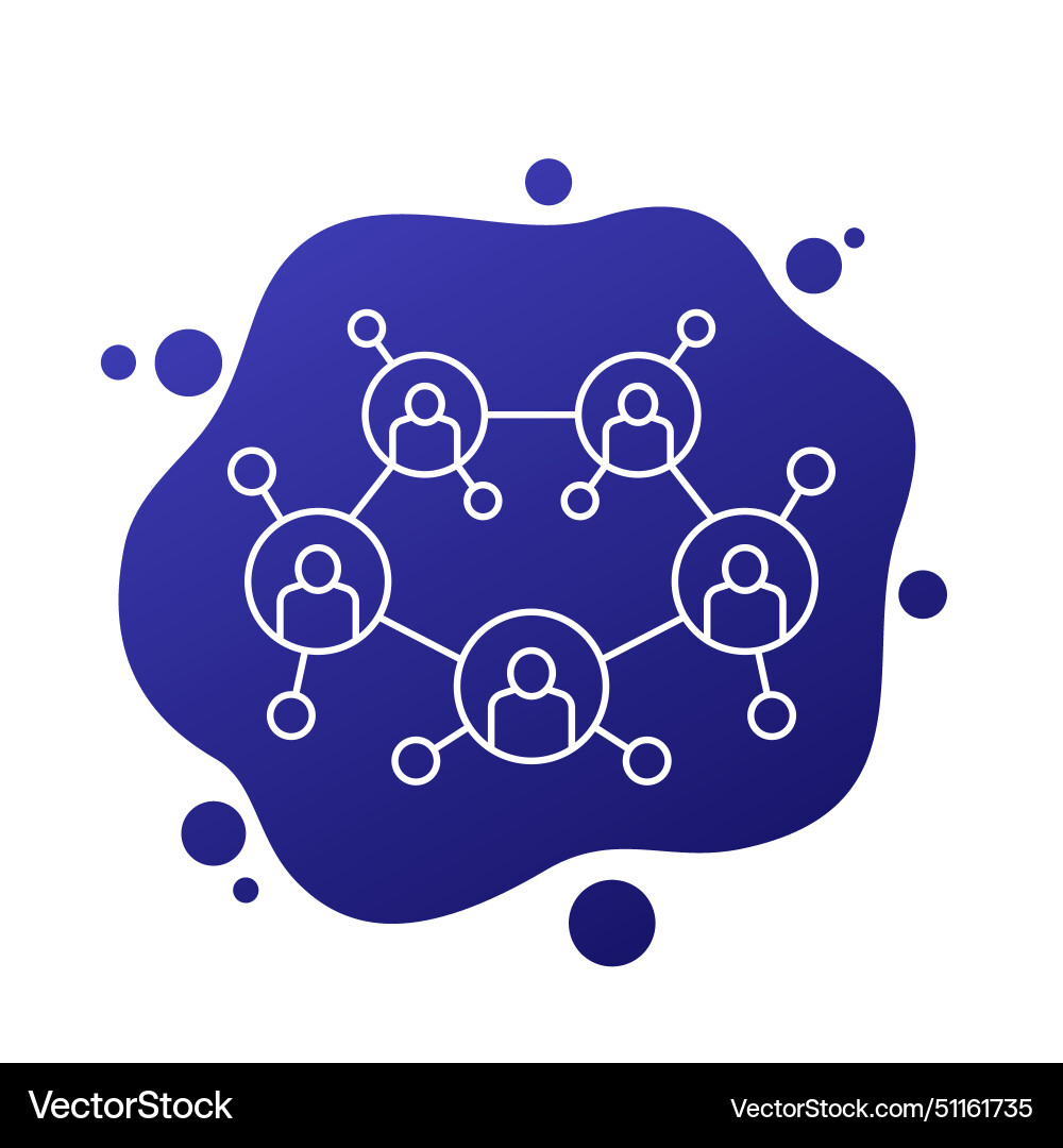 Social network icon connecting people line design Vector Image