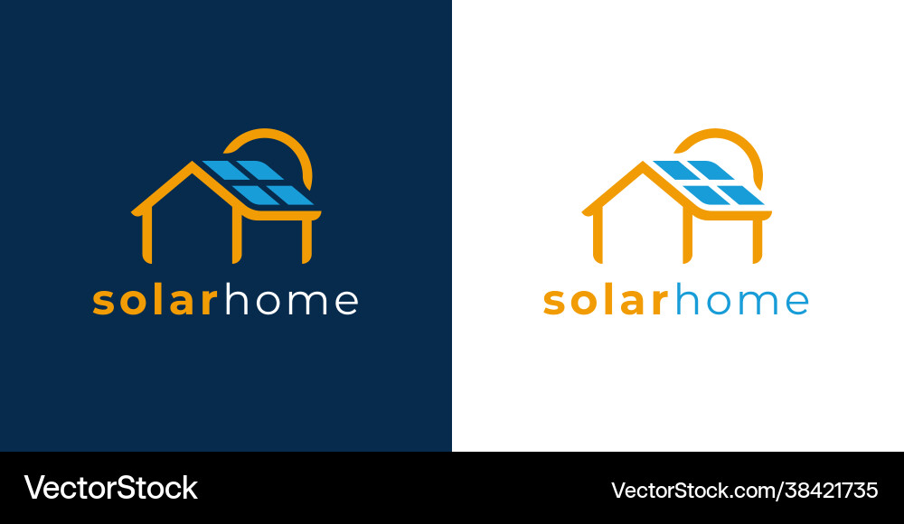 Solar home logo icon Royalty Free Vector Image