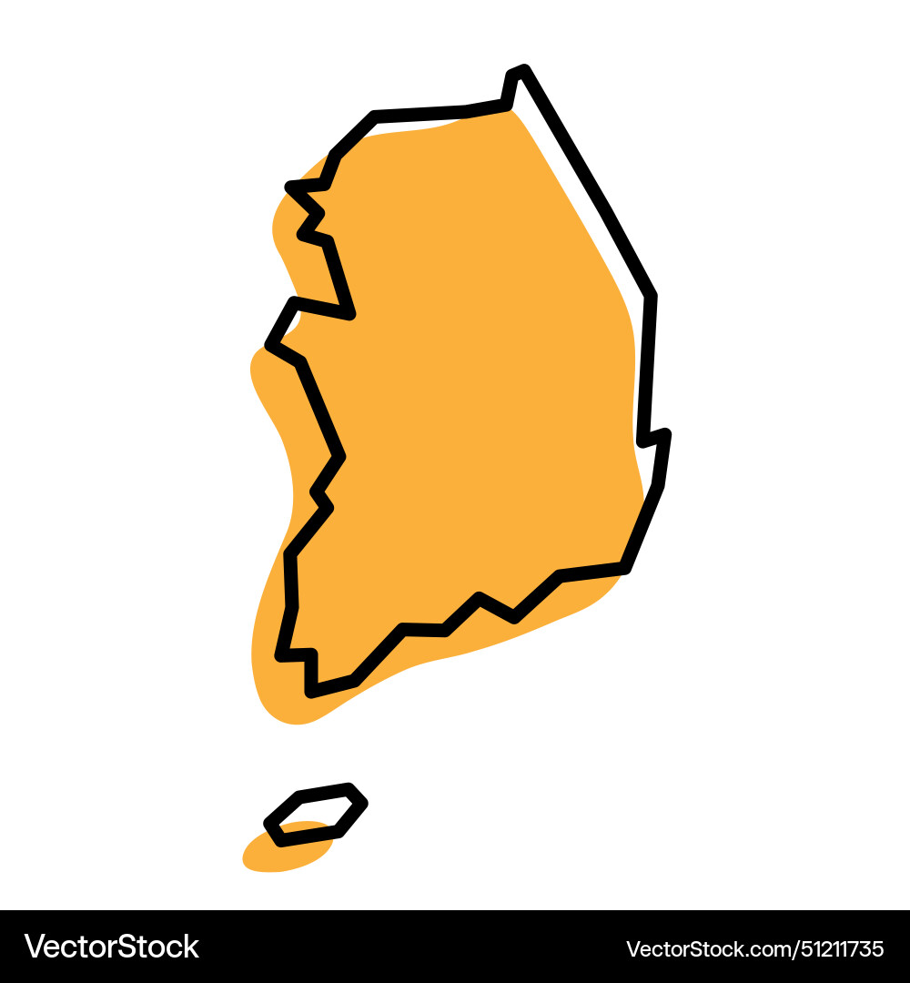 South korea simplified map Royalty Free Vector Image