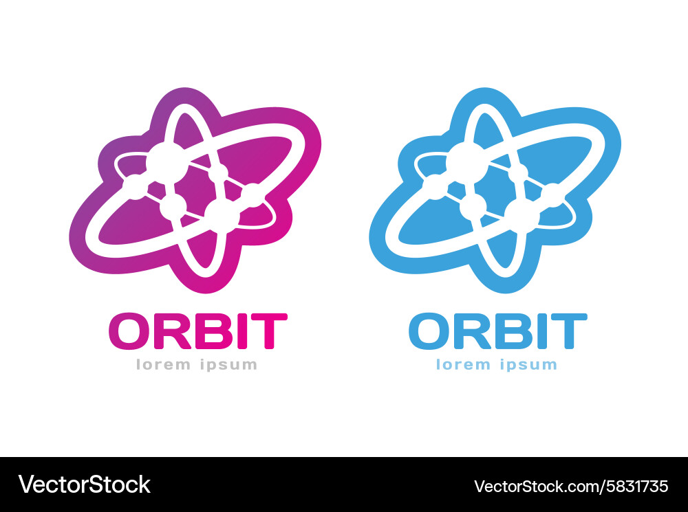Technology orbit web rings logo Royalty Free Vector Image