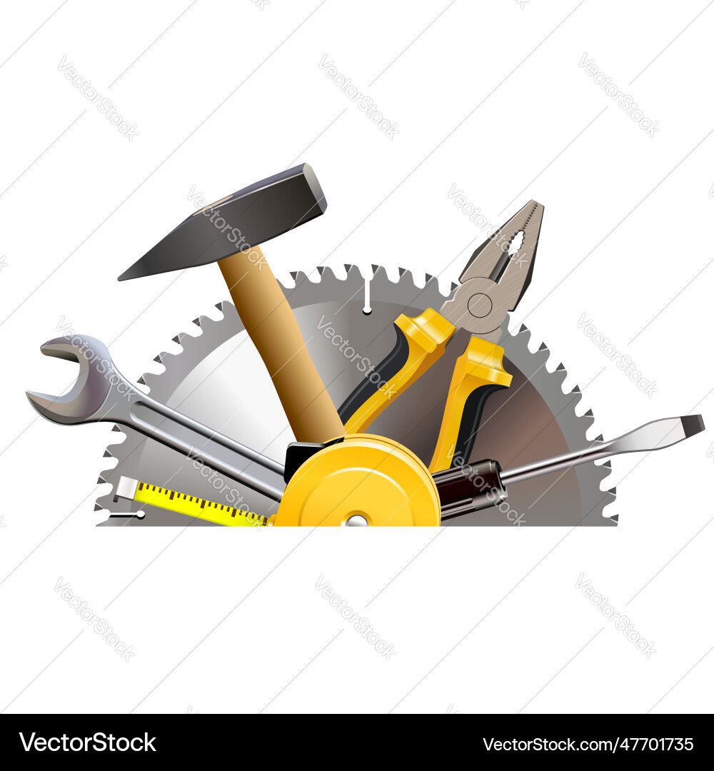 Tools sign with saw blade Royalty Free Vector Image