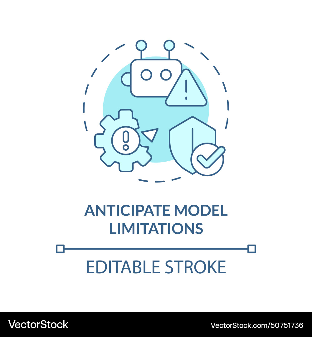 Anticipate model limitations soft blue concept Vector Image