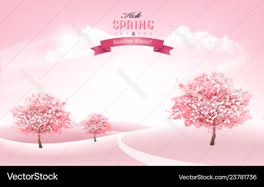Beautiful spring nature background with blossom Vector Image