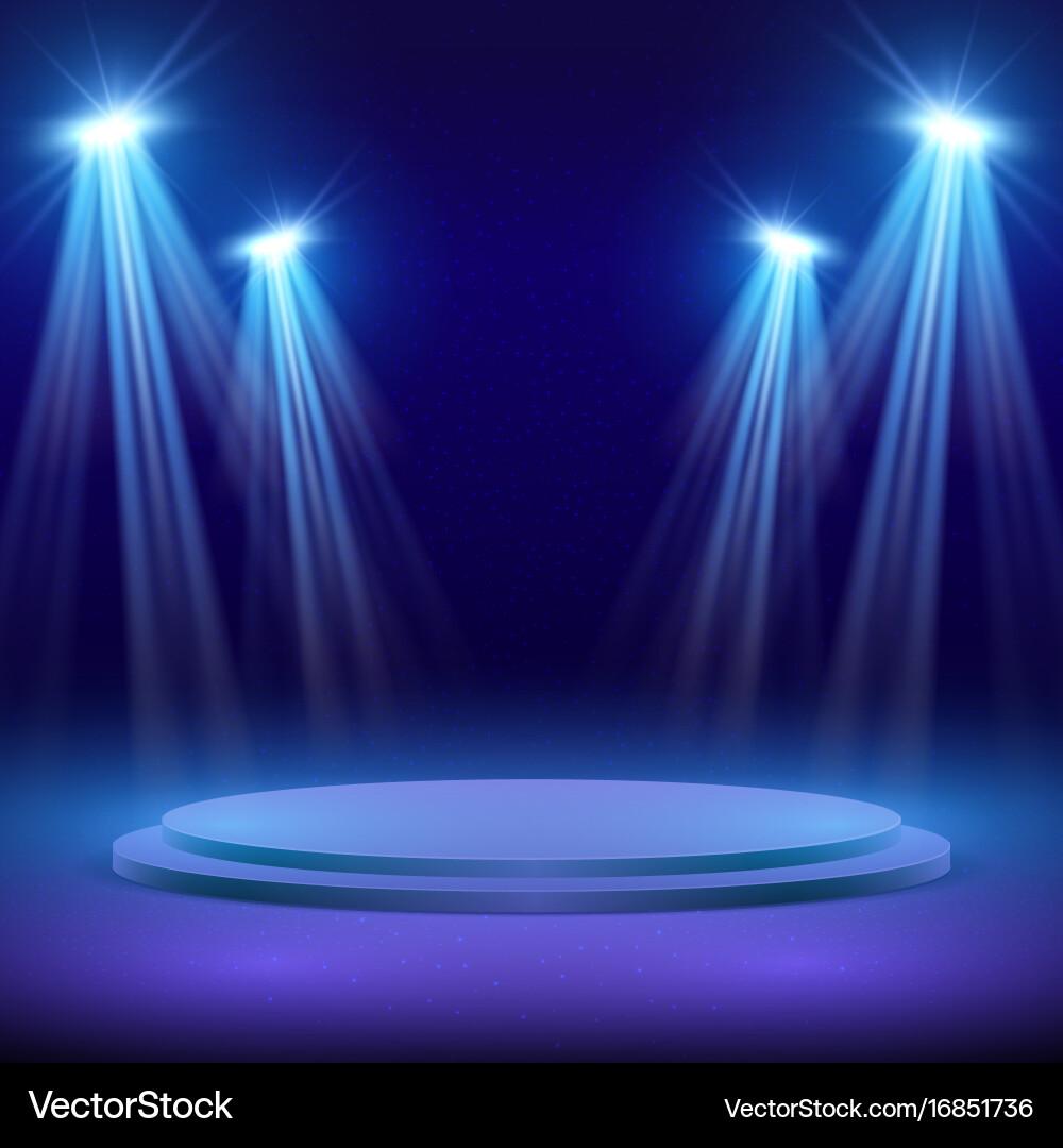 Concert stage with spot light lighting show Vector Image