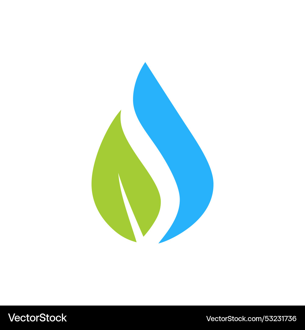 Drop and leaf logo symbol or natural water Vector Image
