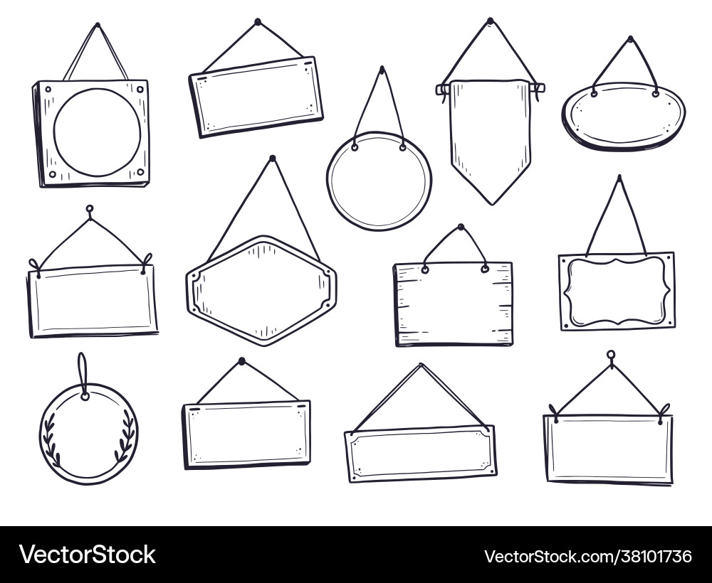 Hand drawn open door sign Royalty Free Vector Image