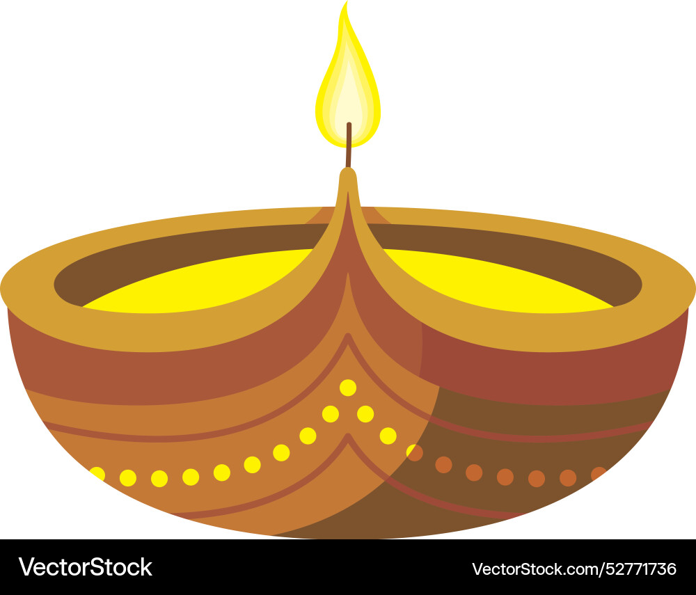 Hindu diwali diya lamp Royalty Free Vector Image
