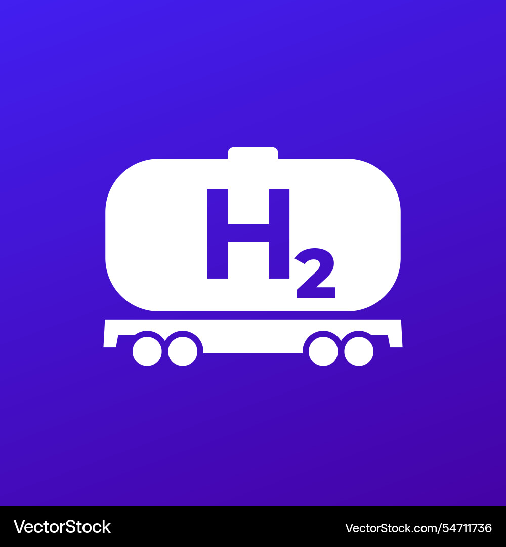 Hydrogen tank wagon icon Royalty Free Vector Image