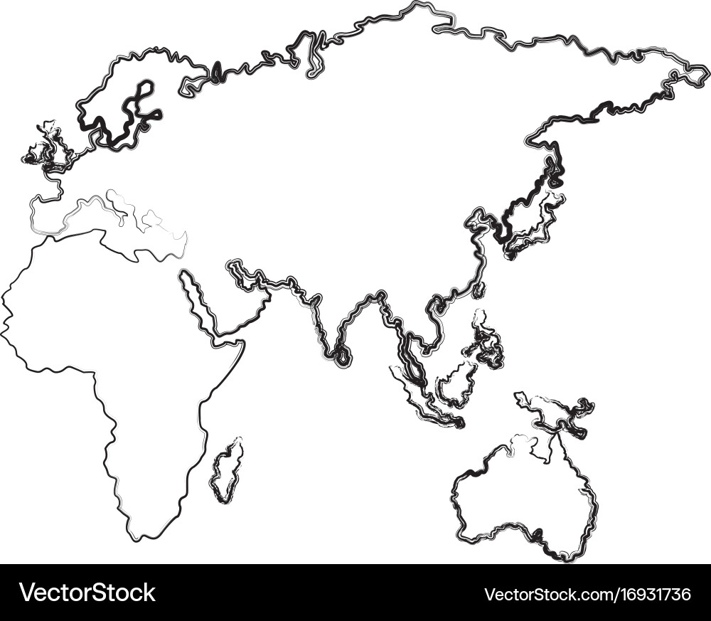 Map of europe africa and asia country Royalty Free Vector