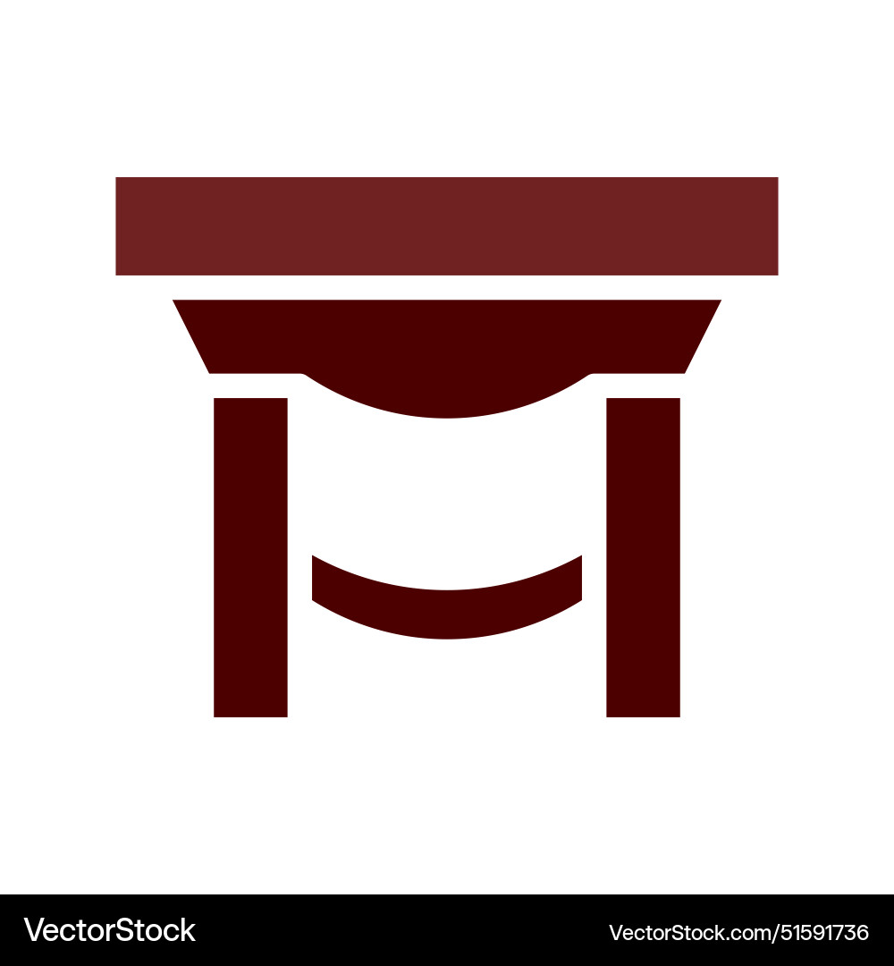 Table icon solid brown Royalty Free Vector Image