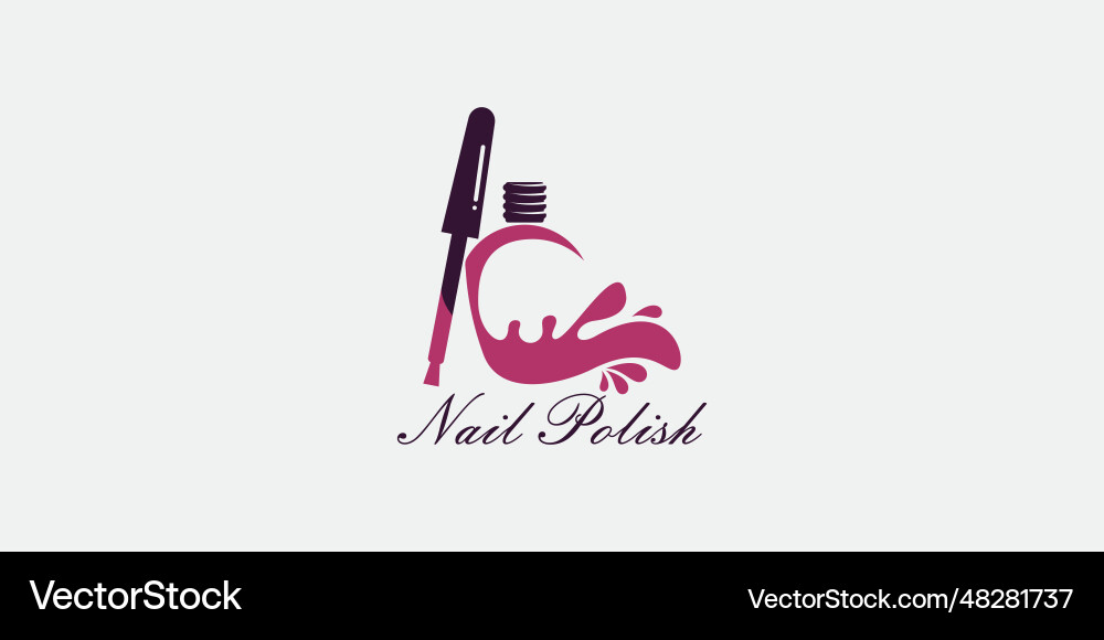 Beauty nails polish logo design with modern Vector Image