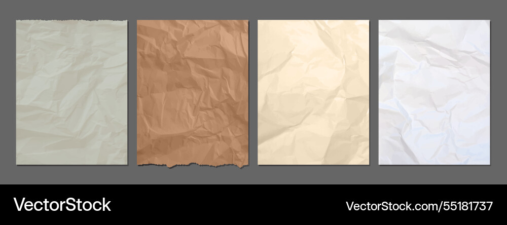 Blank crumpled paper sheets pattern with empty Vector Image