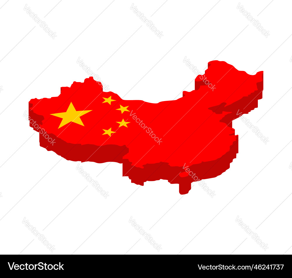 China map 3d chinese isometric Royalty Free Vector Image