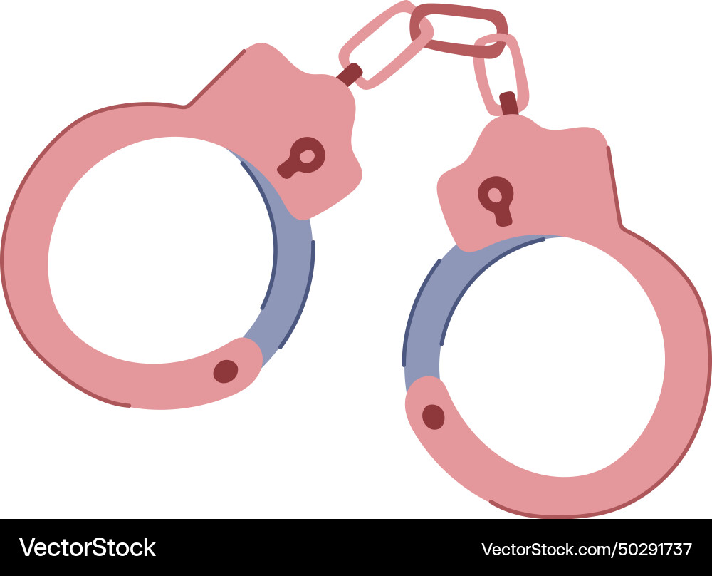 Cuff handcuffs cartoon Royalty Free Vector Image