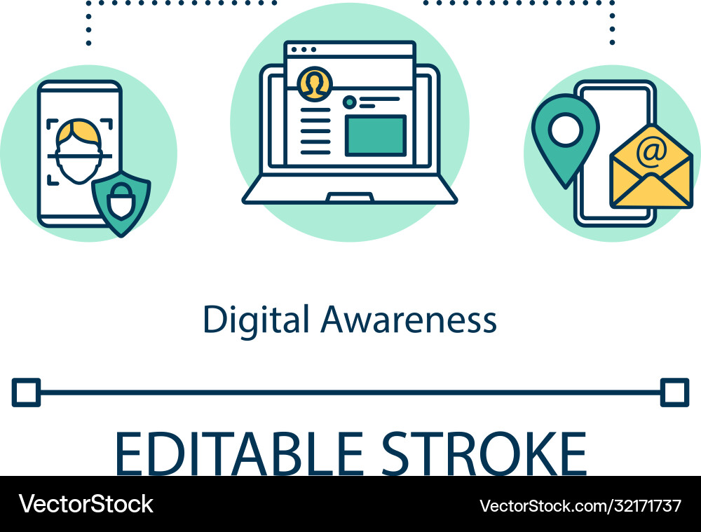 Digitales Bewusstsein Konzept-Ikone Lizenzfreier Vektor