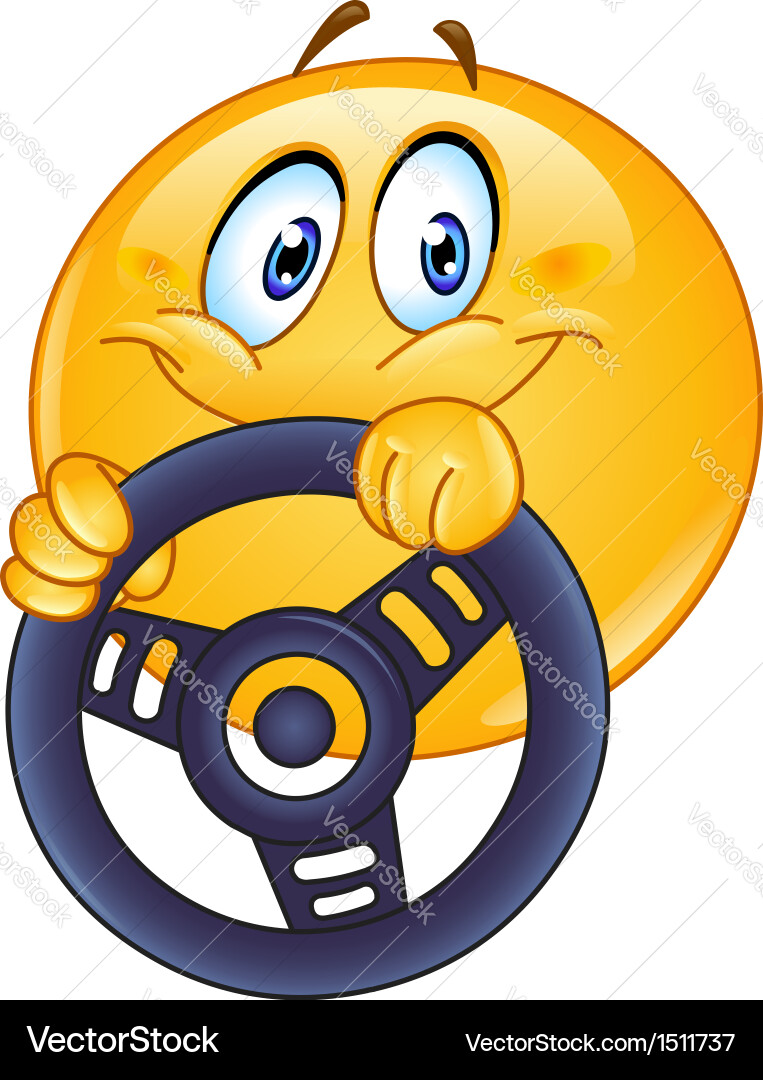 Driving emoticon Royalty Free Vector Image - VectorStock