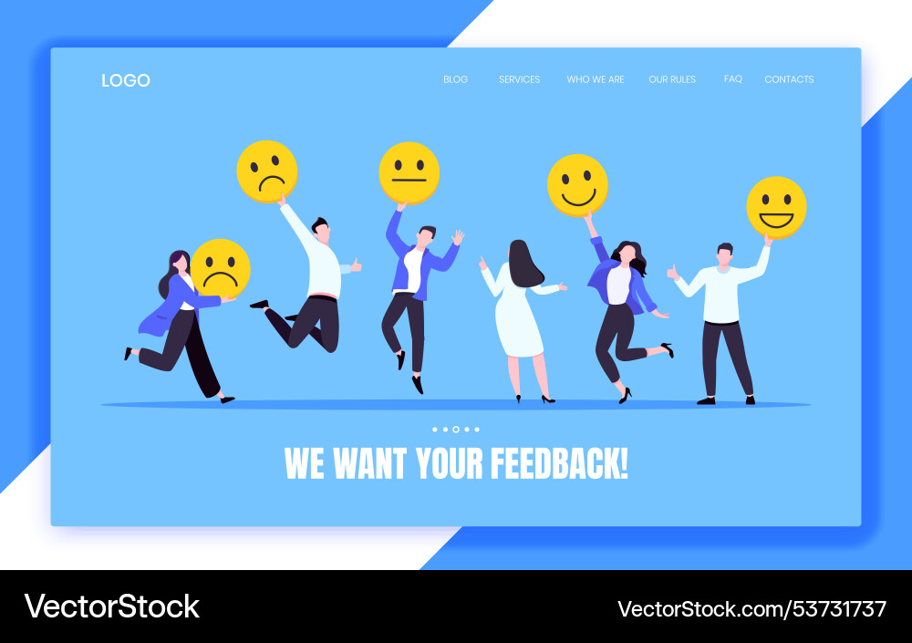 Employee happiness and work attitude feedback Vector Image