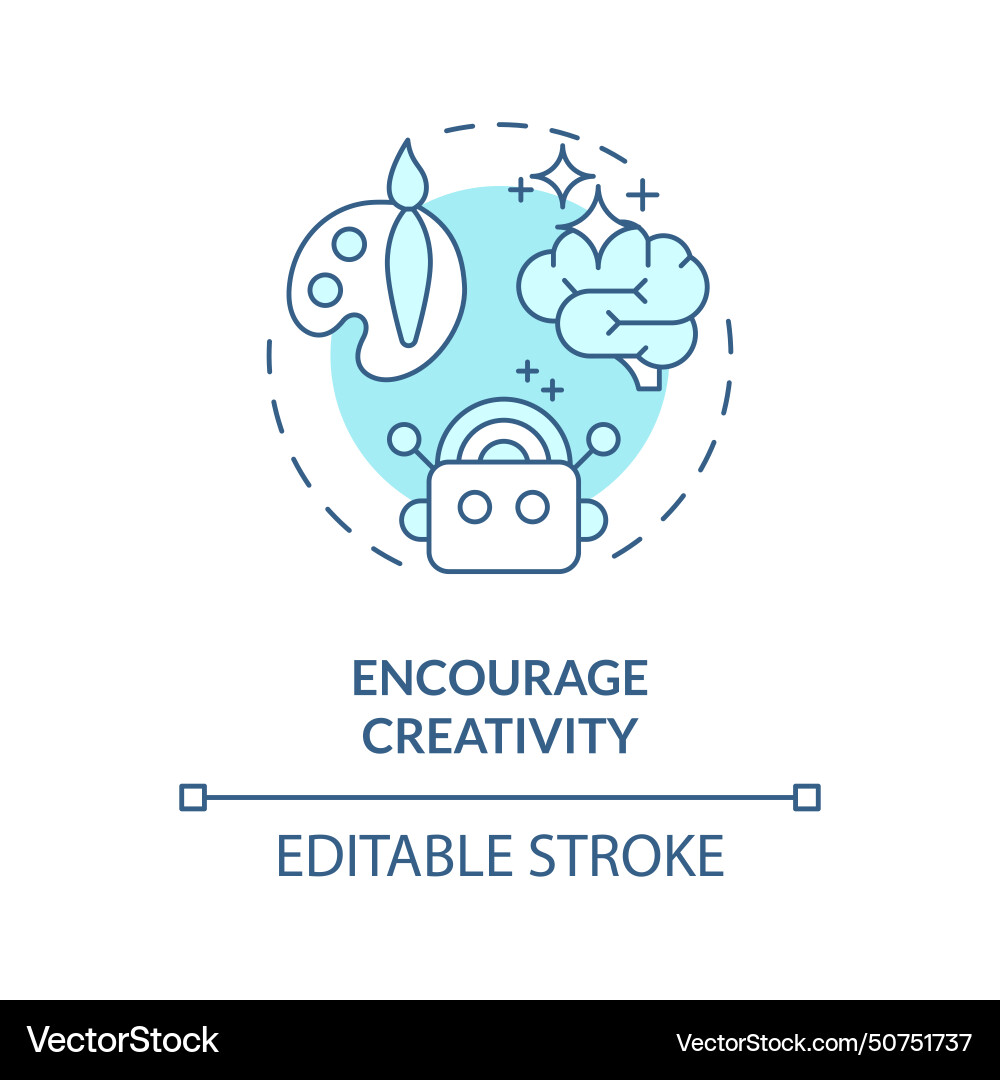 Encourage creativity soft blue concept icon Vector Image