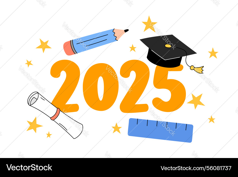 Graduation 2025 grad class of Royalty Free Vector Image