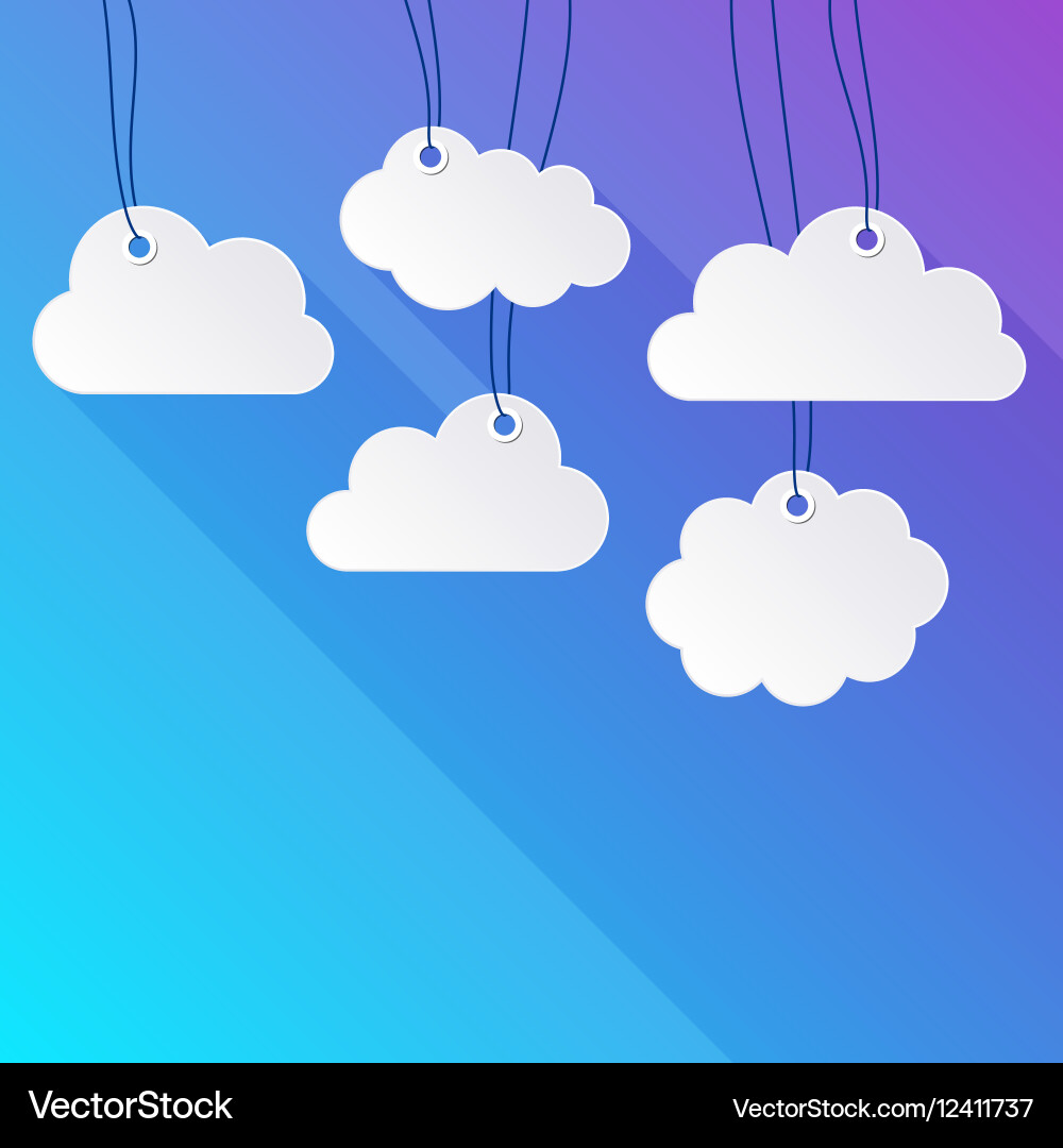 Hanging paper clouds Royalty Free Vector Image